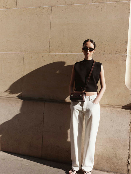 Munchkin in Embossed Croc Chocolate calfskin – RSVP Paris