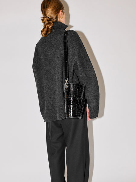 Low five embossed croc Black – RSVP Paris